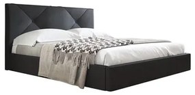 Čalouněná postel KARINO rozměr 90x200 cm Černá eko-kůže