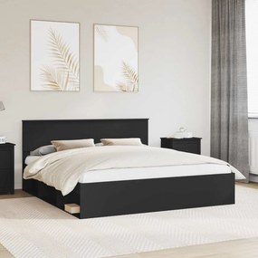 Rám postele s čelo Černá 200 x 200 cm Kompozitní dřevo 3407833