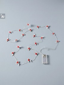Sinsay - Vánoční LED světýlka s motivem psů v kostýmech Santa Clause - červená
