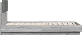 Rám postele s čelem šedý sonoma 90 x 190 cm kompozitní dřevo 3209973