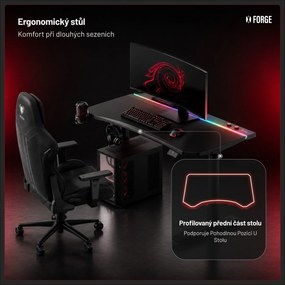 Elektrický herní stůl RGB s držáky, černý, 140 cm: Diablo X-Forge 1400