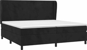 Box spring postel s matrací černá 200x200 cm samet 3129113