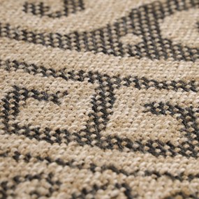 Ayyildiz, Kusový koberec Comilla 887 Black kruh, 120x120 (průměr) kruh, hnědá, chodba / předsíň