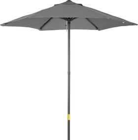 Slunečník Outsunny Ø196 cm, hexagonální balkonový slunečník, plážový slunečník, odolný proti větru, stabilní, tržní slunečník s kličkou pro ochranu př