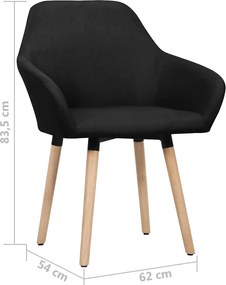 Jídelní židle 2 ks černé textil 283465