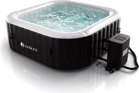 Juskys Nafukovací vířivka SpaLuxe pro 4–6 osob Barva: černá / bílá, Provedení: s LED osvětlením