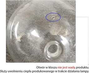 Toolight Toolight, skleněné kulové závěsné stropní svítidlo 20cm, APP1683-1CP, zlatá, OSW-04303