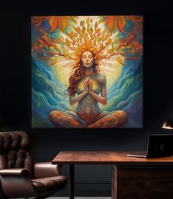 Obraz na plátně - Strom života v podobě ženy FeelHappy.cz Velikost obrazu: 120 x 120 cm