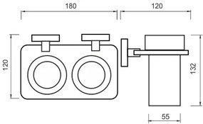 Nimco Držák na kartáčky dvojitý UN X3-58DW-26
