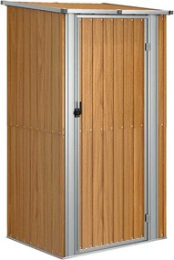 Zahradní domek hnědý 118,5 x 97 x 209,5 cm pozinkovaná ocel 150902