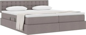 Postel s úložným prostorem s čelo 2 ks Taupe Umělá kůže 3370952