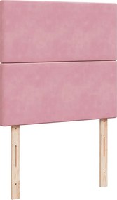 Box spring postel s matrací růžová 90x200 cm samet 3292237