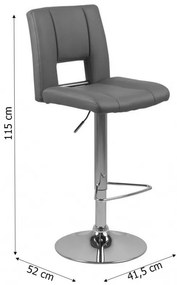 Otočná barová židle Sylvie tmavě šedá/černá