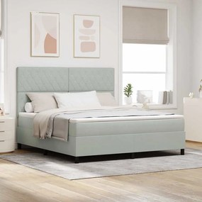 Postel s boxspringem s matrací Světle šedá 180 x 200 cm samet 3339782