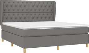 Box spring postel s matrací tmavě šedá 160x200 cm textil 3128774