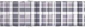 Poduška na lehátko šedá károvaná 200x50x3 cm oxfordská látka 314202