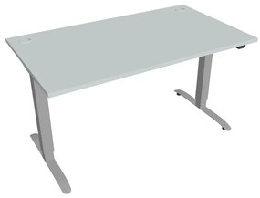 Elektr. nastavitelný stůl 140x80 - HOBIS MOTION  MS 2 1400 Dekor stolové desky: šedá, Barva kovové podnože: stříbrná
