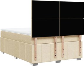 Box spring postel s matrací krémová 140x190 cm textil 3291661