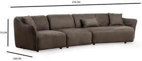 Hanah Home Čtyřmístná pohovka MENTIS hnědá 376 cm