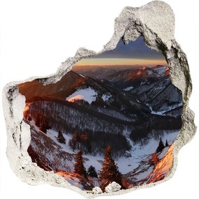 Wallmuralia Nálepka fototapeta 3D výhled Zima v horách 75x75 cm