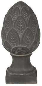 Šedá dekorace šiška na podstavci Pine M - Ø13*26 cm