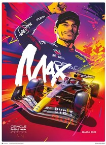 Umělecký tisk Max Verstappen 2023, (40 x 50 cm)