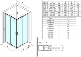 Gelco SIGMA SIMPLY 80 x 90 cm GS2190-GS2180 sprchový kout Koupelny Bernold