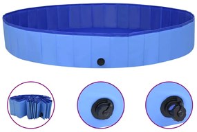 vidaXL Skládací bazén pro psy modrý 200 x 30 cm PVC