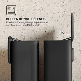 odpadkový koš o objemu 8 litrů, volně stojící nebo zavěšený, nerezová ocel, černý