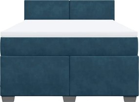 Box spring postel s matrací tmavě modrá 140x200 cm samet 3286328