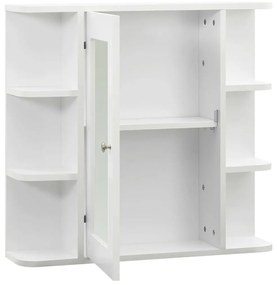 vidaXL Marketos Koupelnová zrcadlová skříňka bílá 66 x 17 x 63 cm MDF