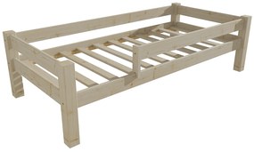 Vomaks Dětská postel 8X8 01C se zábranou Rozměr: 100 x 200 cm, Barva: surové dřevo
