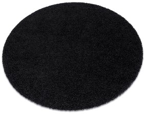 Koberce Łuszczów Kulatý koberec SOFFI shaggy 5cm černý kruh 120 cm