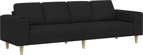 Pohovka do obývacího pokoje Černá 250 x 77 x 76 cm Polyester 3335083