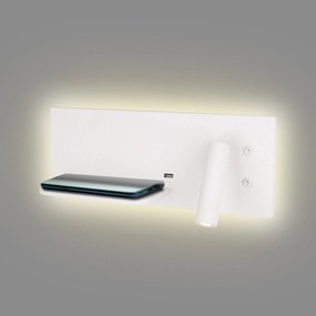 Maxlight W0291L SUPERIOR Nástěnné svítidlo s USB a indukční nabíječkou, bílé