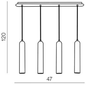 Minimalistické svítidlo Tubo 4 bílé