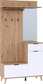 XXXLutz ŠATNA, bílá, dub artisan, 100/202/40 cm Xora - 000017004801