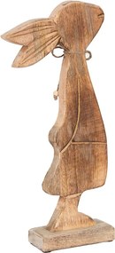 Dřevěná dekorace socha králíčka na podstavci - 18*6*40 cm