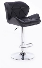 LuxuryForm DESIGN Barová židle MILANO na stříbrné kulaté podstavě - černá