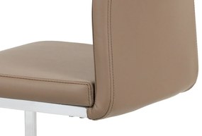 Jídelní židle NADIA, chrom/latte koženka