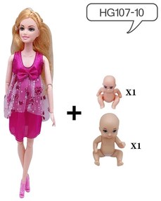 Těhotná panenka s miminky (30 cm) Barva: 10