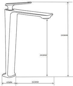 Mexen Ares Vysoká umyvadlová baterie, chromová, 744110-00