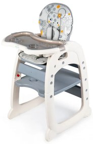 EcoToys Dětská jídelní židle 2v1 Myška, šedá, C-211 gray