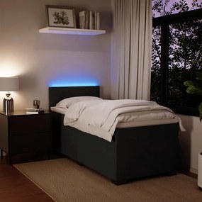 Box spring postel s matrací černá 90x200 cm samet 3288506