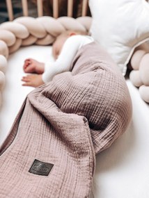 Sleepee Oboustranný mušelínový spací pytel RŮŽOVÝ Zvolte rozměr: S (0 - 4 měsíce)