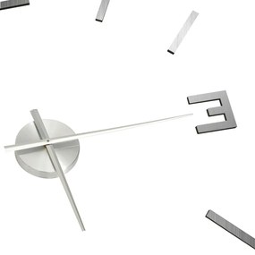 3D nástěnné hodiny moderní design stříbrné 100 cm XXL - Default Title