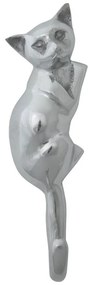 Stříbrný kovový háček kočka - 18*6*6cm