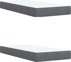 Box spring postel s matrací tmavě šedá 200x200 cm samet 3287843