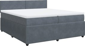 Box spring postel s matrací tmavě šedá 200x200 cm samet 3287825