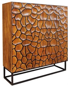 Massive home | Vysoká komoda Vulcano 120cm Mosaik hnědá / černá